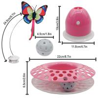 China Interactive Cat Automatic Teaser & Exerciser Kitten Toys With Spinning Butterfly for sale