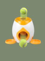 China Pet Treat Dispenser Double Hole Tennis Throwing Food Reward Machine 900g for sale