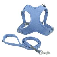 China Safety Comfortable Reflective Cotton Dog chest and harness leash set Breathable dogs Leash for sale