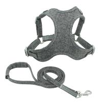 China Safety Comfortable Reflective Cotton Dog chest and harness leash set Breathable dogs Leash for sale