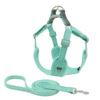 China Suede Reflective Dog And Leash Kit Traction Suit Dog Leash Harness Explosion-Proof Dog Leash Set Vest Harness for sale