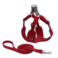 China Suede Reflective Dog And Leash Kit Traction Suit Dog Leash Harness Explosion-Proof Dog Leash Set Vest Harness for sale