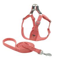 China Suede Reflective Dog And Leash Kit Traction Suit Dog Leash Harness Explosion-Proof Dog Leash Set Vest Harness for sale