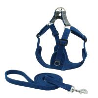 China Suede Reflective Dog And Leash Kit Traction Suit Dog Leash Harness Explosion-Proof Dog Leash Set Vest Harness for sale