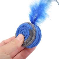 China Self Excited Cat Pet Toys Dark Blue Feather Mouse Cat Toy Anti Depression for sale