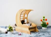 China Hallupets Cat Scratcher House Pet Condo Cat Wooden Bed Tree House for sale