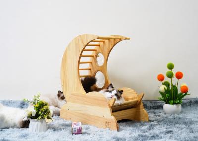 China Hallupets Cat Scratcher House Pet Condo Cat Wooden Bed Tree House for sale
