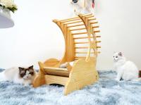China Hallupets Cat Scratcher House Pet Condo Cat Wooden Bed Tree House for sale