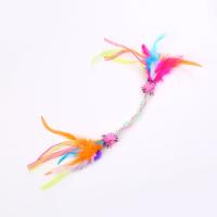 China Eco-friendly High Quality Soft Feather Plastic Cat Toy Cat Interactive Feather Toys with Bell for sale