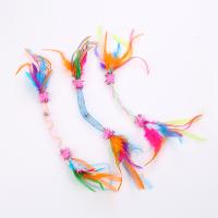 China Eco-friendly High Quality Soft Feather Plastic Cat Toy Cat Interactive Feather Toys with Bell for sale
