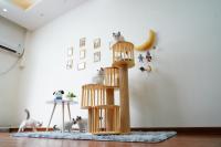 China Durable House Kitten Cat Climbing Tree Tower Condo With Scratching Posts for sale