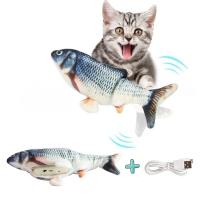 China Electric Floppy Fish Cat Toy Simulation Wiggle Fish Catnip Toys Plush Interactive Moving Dancing Fish Toys for Cats for sale