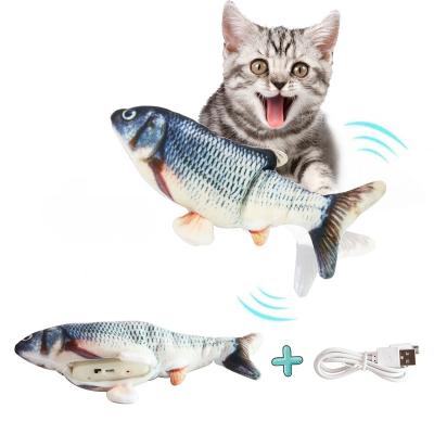 China Electric Floppy Fish Cat Toy Simulation Wiggle Fish Catnip Toys Plush Interactive Moving Dancing Fish Toys for Cats for sale