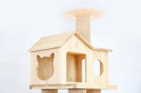 China L Size Cat Scratch House Tower Condo Sisal Rope Wrapped Wooden Cat Bed 60*50*125.5cm for sale