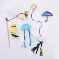 China Interactive Laser Cat Teaser Toy Feathers Wand Assorted Plush Vocal Shoes Birds Shape Cat Toy Set for sale