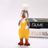 China Squeaky Latex Chicken Interactive Rubber Puppy Chew Toys 70g 24X6X6 Cm for sale
