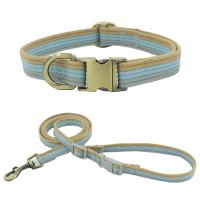 China Nylon Twisted Rope Pet Leash Can Be Engraved Webbing Collar Traction Rope Set Pet Dog Leash Set for sale