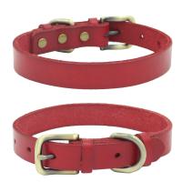 China Personalized Pet Collars Genuine Leather Dog Collar Adjustable Fashion Leather Pet Cat Collar for sale