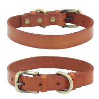 China Personalized Pet Collars Genuine Leather Dog Collar Adjustable Fashion Leather Pet Cat Collar for sale