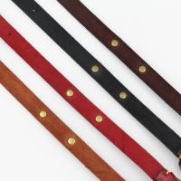 China Custom Handmade Cattlehide Dog Collar Leather with Bronze Metal Plate Can Be Engraved Pet ID Collars for Dogs for sale