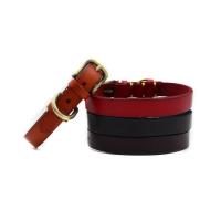 China Handmade Stitching Dog Training Collar Copper Hardware First Layer Cowhide Collar Leather Dog Collar for sale