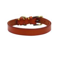 China Handmade Stitching Dog Training Collar Copper Hardware First Layer Cowhide Collar Leather Dog Collar for sale