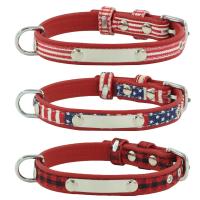 China Customized Print Personalized Logo Dog Collar Adjustable Pet dog Neck Belt for sale