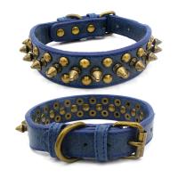China Professional Personalized Retro Sofa Leather PU Solid Durable Rivet Gentility Male dog collar for sale