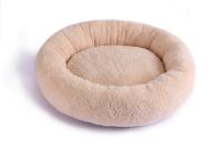 China Luxury Plush Soft Round Donut Dog Bed Washable Cushion Sofa 560g For Cat for sale