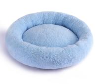 China Luxury Plush Soft Round Donut Dog Bed Washable Cushion Sofa 560g For Cat for sale