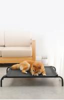 China Large Size Steel Tube Folding Comfortable Pet Bed Cot Elevated dog bed With Thickened Plush Cushions for sale