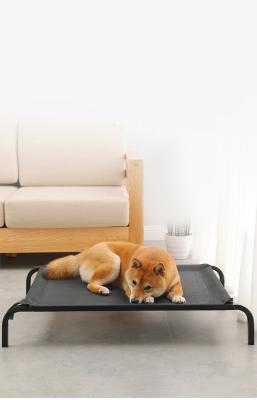 China Large Size Steel Tube Folding Comfortable Pet Bed Cot Elevated dog bed With Thickened Plush Cushions for sale