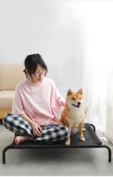 China Large Size Steel Tube Folding Comfortable Pet Bed Cot Elevated dog bed With Thickened Plush Cushions for sale