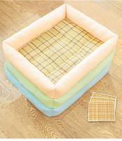 China Cooling Straw Bamboo Cozy Summer Dog Bed 650g Puppy Sleeping Bed for sale