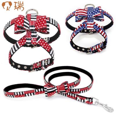 China Suede Microfiber Comfortable Collar Leash Harness Set Luxury Chest And Back Suit for sale