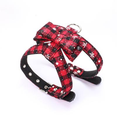 China Hot Sale Popular Christmas Bow Tie harness Rope Dog Leash Collar Set for sale