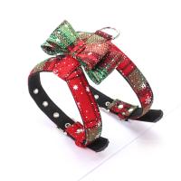 China Hot Sale Popular Christmas Bow Tie harness Rope Dog Leash Collar Set for sale