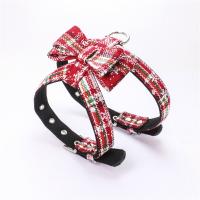 China Hot Sale Popular Christmas Bow Tie harness Rope Dog Leash Collar Set for sale