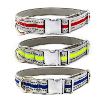 China Comfortable Zinc Alloy Drawstring Puppy Lead And Collar Set Reflective Ribbon Dog Leash for sale
