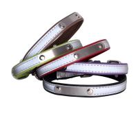 China Reflective Dog Collar, Double-Layer Soft Leather Pet Leash, Cat Dog Collar Leash Set for sale
