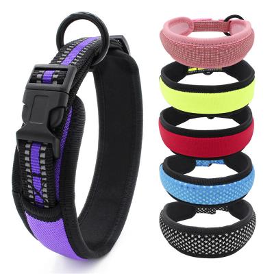 China Neoprene Lining dog Collar Leash Set Reflective Webbing Quick Release Buckle Collar With Traction Rope Set Dog Leash for sale