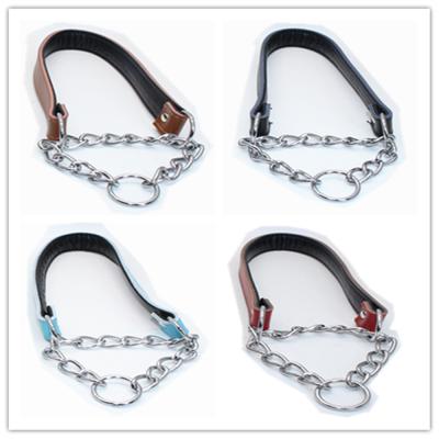 China Personalized Popular Small Big Dogs Leather Collar Chain Necklace Dog Collar for sale