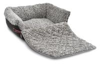 China Flip Cover Comfortable Pet Bed Detachable Grey Dog Sofa Cushion With Removable Mat for sale