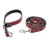 China Custom Puppy Popular Dog Collar And Leash Set Adjustable Genuine Leather P Dog Choke Chain for sale