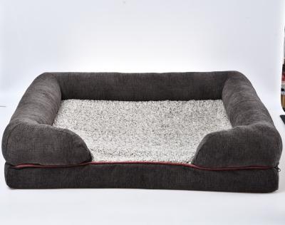 China Waterproof Lining Large Luxury Orthopedic Dog Bed Sofa couch With Removable Washable Cover for sale