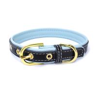 China PU Leather Solid Soft Colorful Pet Dog Collar for Small Medium Large Dogs Neck Strap Adjustable Safe Collar for sale