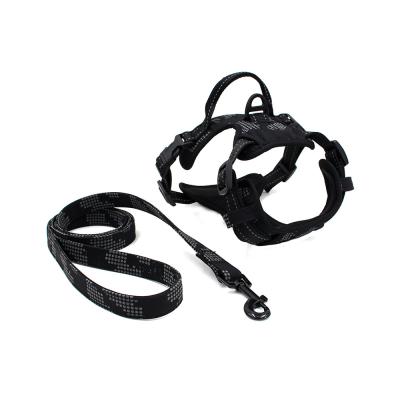 China Fashionable Reflective Breathable Soft Air Mesh Chest Strap Traction Rope Set Dogs Vest Leash for sale