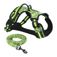 China Fashionable Reflective Breathable Soft Air Mesh Chest Strap Traction Rope Set Dogs Vest Leash for sale