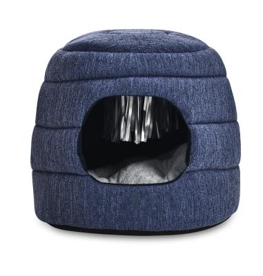 China 2 in 1 Foldable Cat Bed Sustainable Breathable Animal Cat Tent House Cat Cave Carriers for sale
