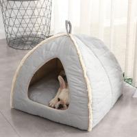 China Plush Pet Tent With Zipper Detachable Mat Dog Bed With Non Slip Bottom Igloo Cat House Kennel for sale